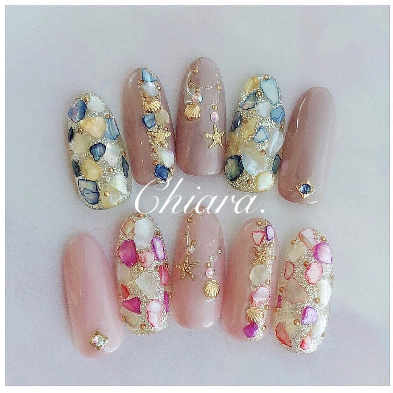 夏/オールシーズン/海/リゾート/ピンク - YokoShikata♡ｷｱﾗのネイルデザイン[No.4397903]｜ネイルブック