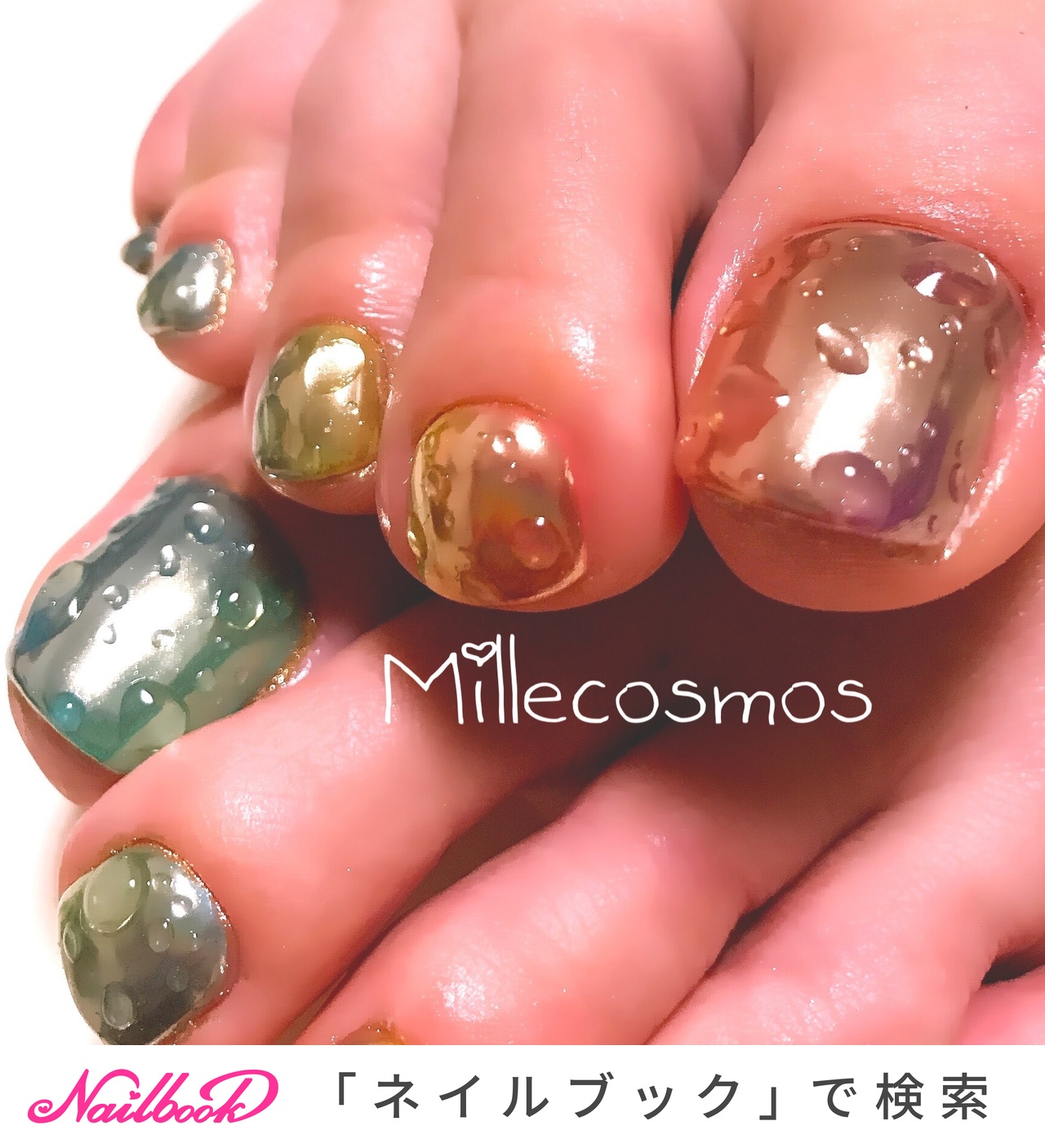 オールシーズン/フット/グラデーション/ワンカラー/水滴 - れいのネイルデザイン[No.5193952]｜ネイルブック