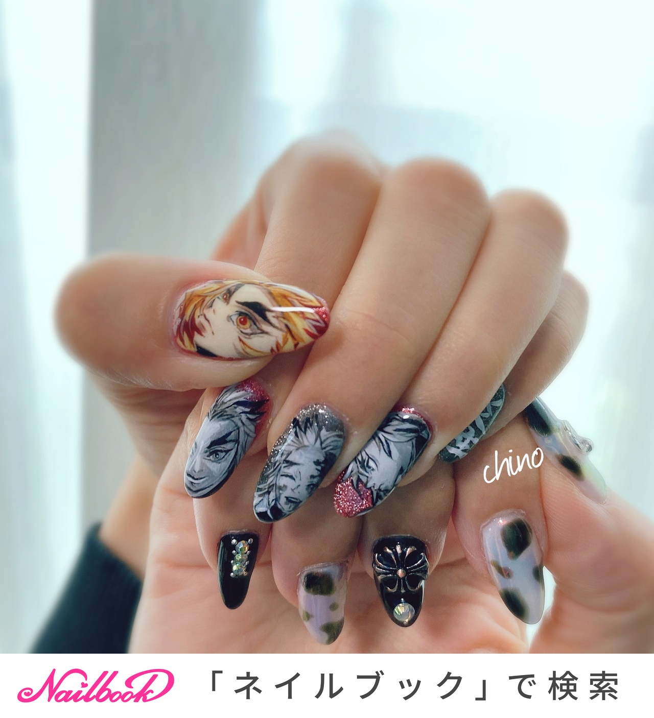 ホワイト/レッド/ブラウン - chinoのネイルデザイン[No.5731020]｜ネイルブック