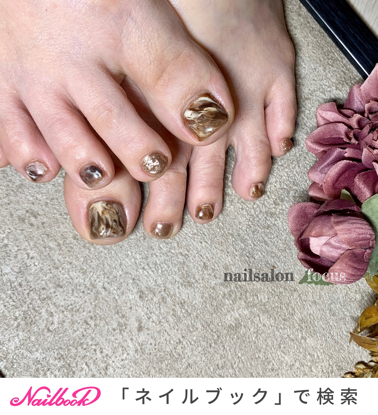 秋/冬/オールシーズン/フット/ニュアンス - nailsalon__focusのネイルデザイン[No.6006135]｜ネイルブック