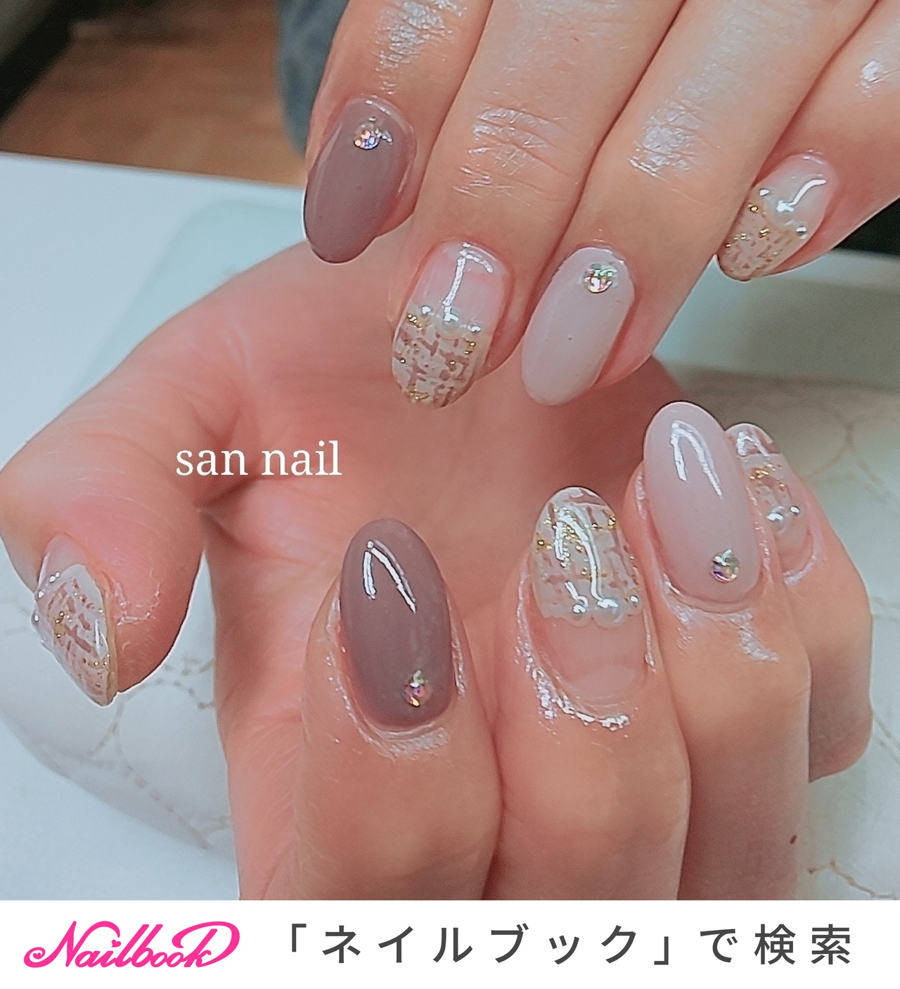 冬/オールシーズン/デート/女子会/変形フレンチ - san nailのネイルデザイン[No.6847553]｜ネイルブック