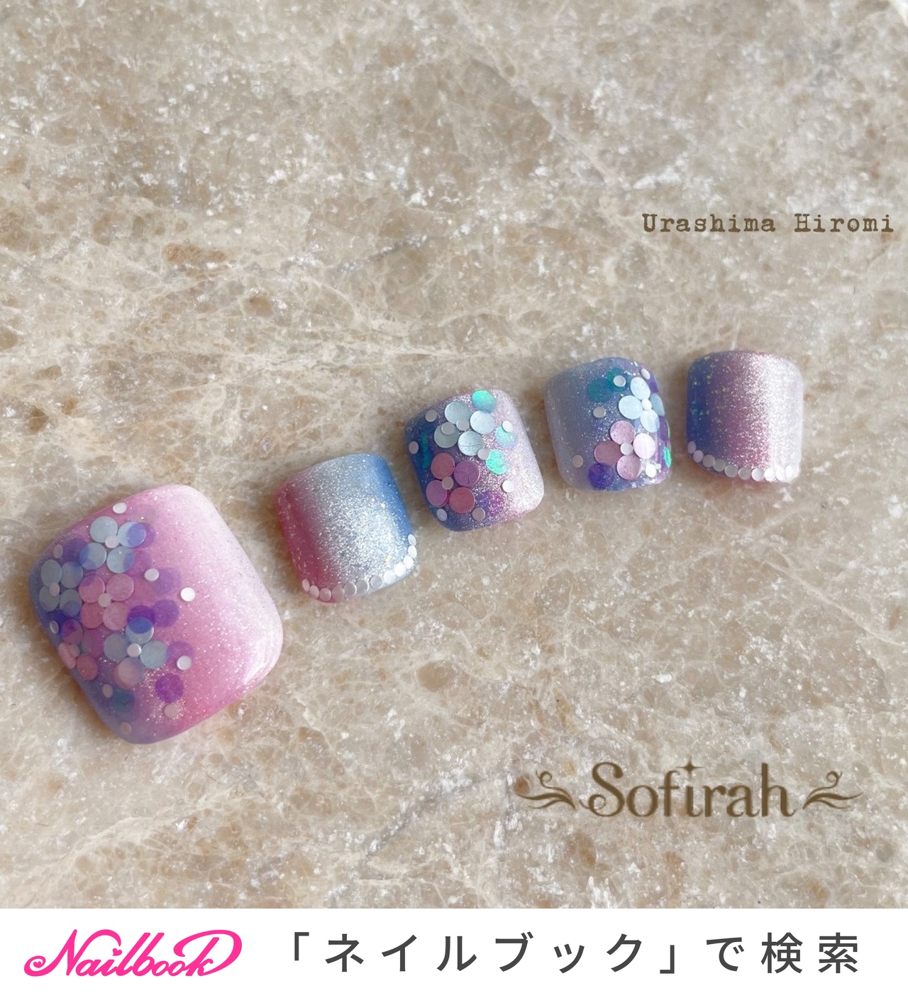 オールシーズン/フット/マグネット/ピンク/パープル - Sofirah(ソフィラ)公式のネイルデザイン[No.7440742]｜ネイルブック