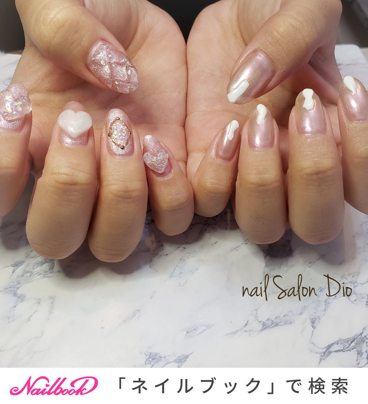 オールシーズン/デート/女子会/ハンド/ハート - nail salon Dioのネイルデザイン[No.7521247]｜ネイルブック