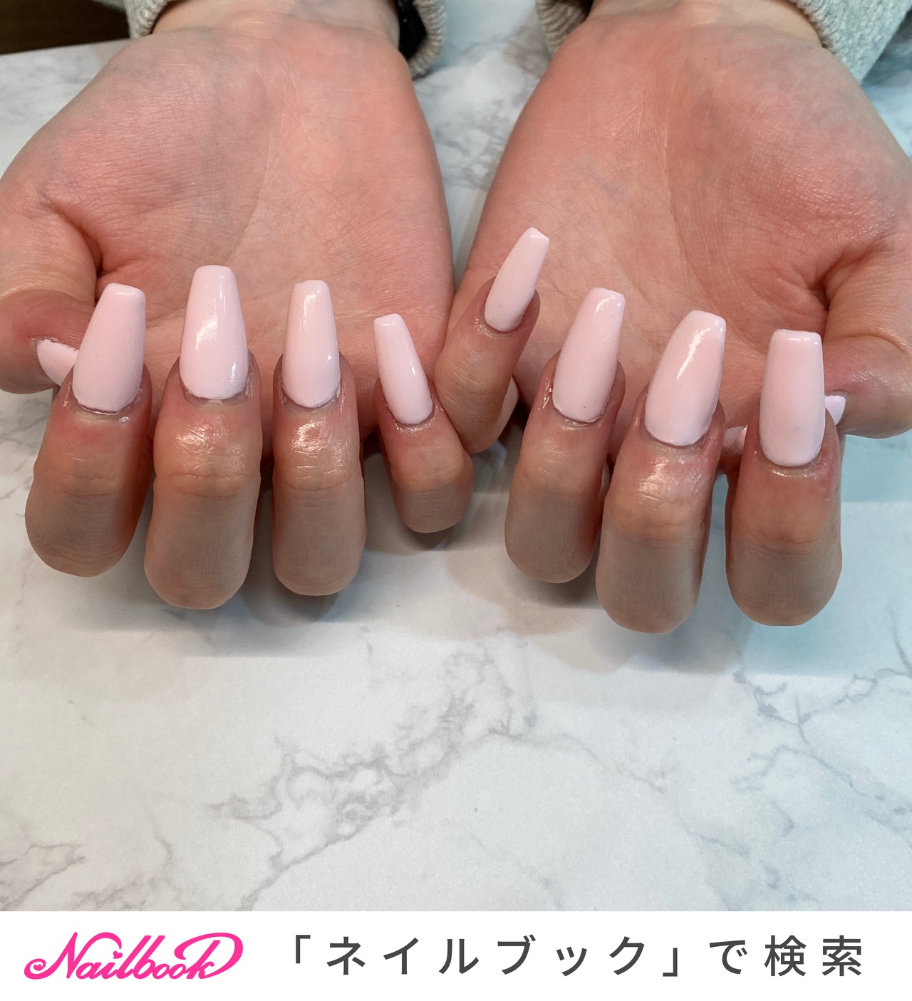 冬/オールシーズン/ミディアム/コフィン/ピンク - nailsalon neiviのネイルデザイン[No.7795919]｜ネイルブック