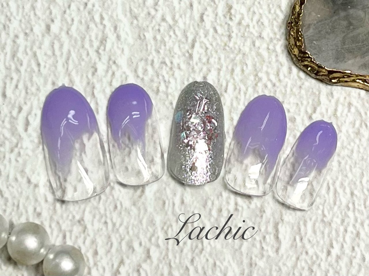 オールシーズン/ハンド/マグネット/パープル/ジェルネイル - パラジェル登録サロン Lachic-ラシック-のネイルデザイン[No ...
