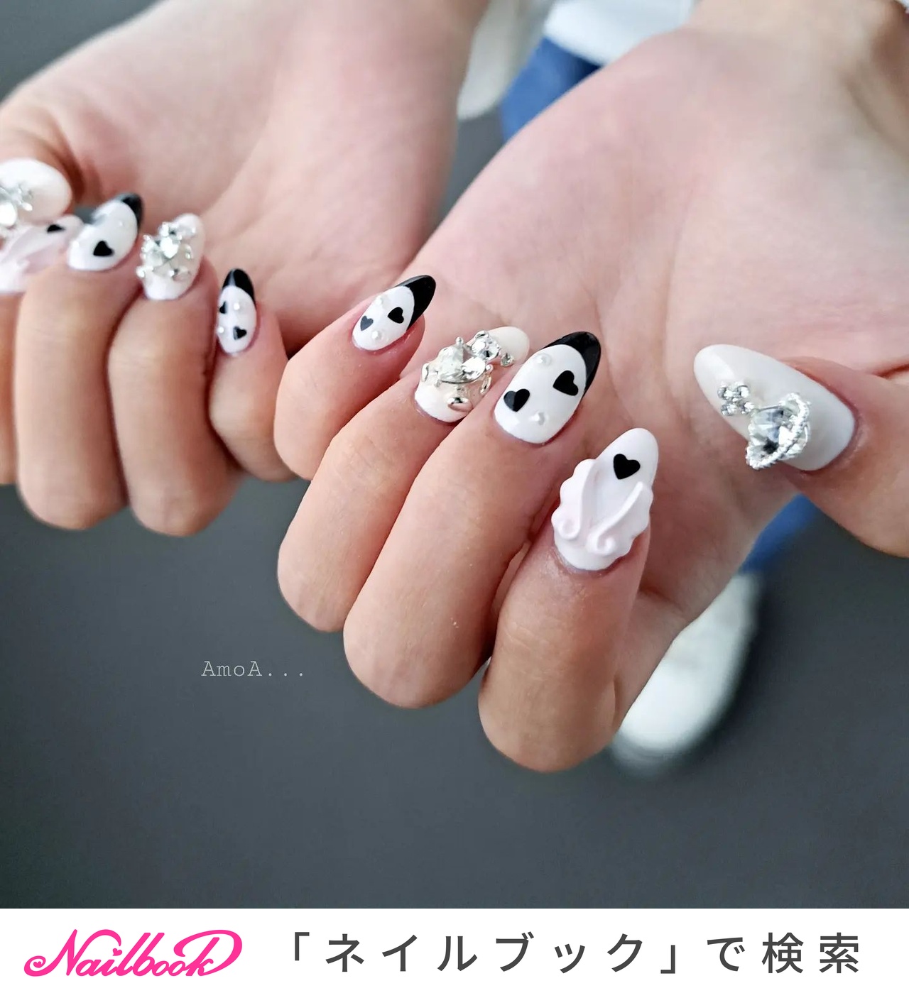 オールシーズン/ハンド/フレンチ/ハート/ニュアンス - AmoA... 【アモア】のネイルデザイン[No.8069372]｜ネイルブック