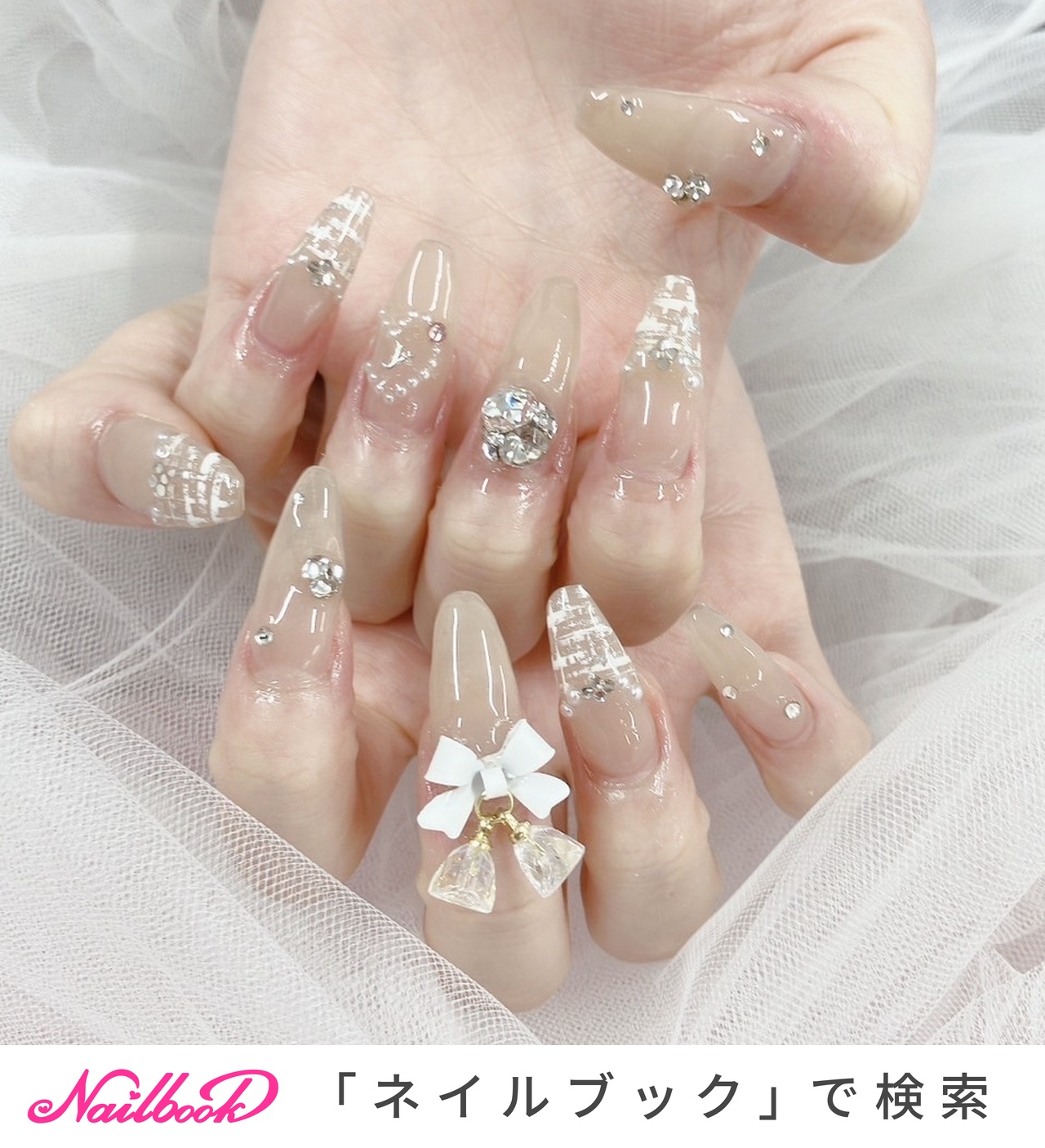 冬/ハンド/ホワイト/ベージュ/シルバー - Nail Salon Ichi Toyamaのネイルデザイン[No.8527571]｜ネイルブック