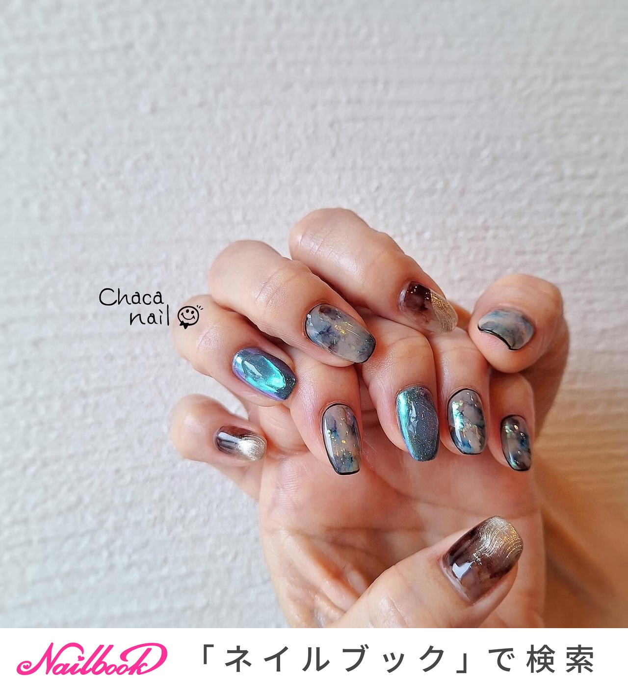 夏/ハンド/ニュアンス/インクネイル - Chaca nail チャカネイルのネイルデザイン[No.8885438]｜ネイルブック