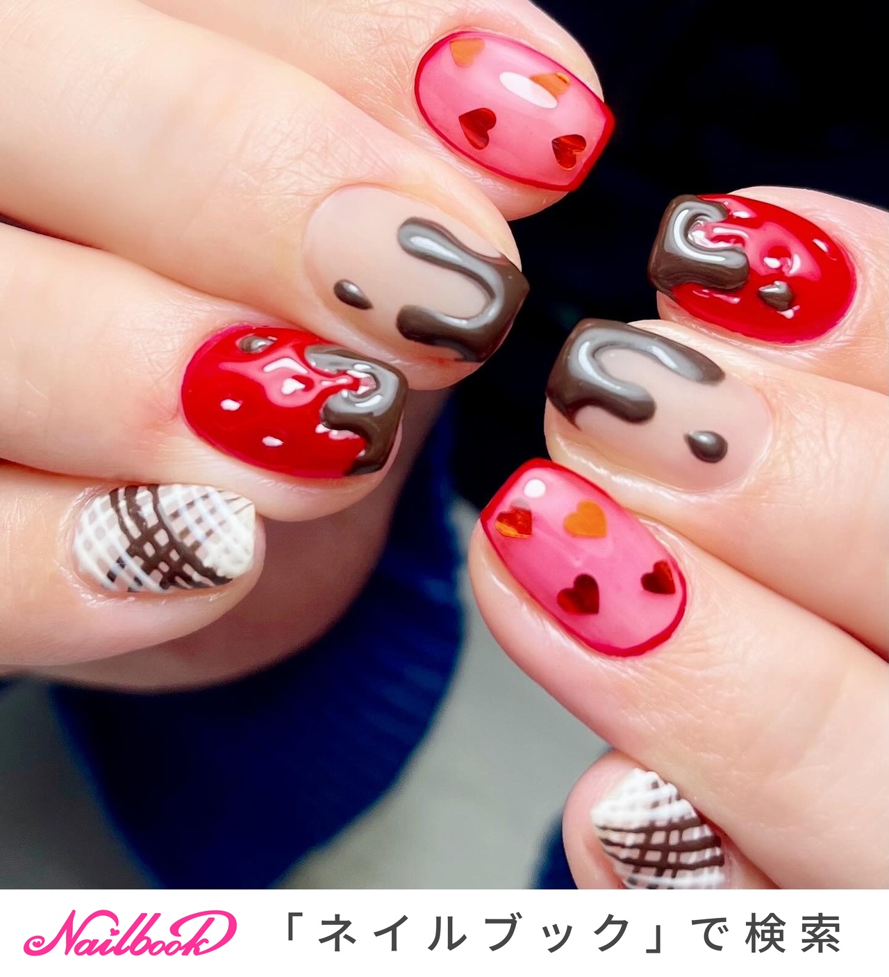冬/バレンタイン/ハンド/ハート/ニュアンス - Private Nail Salon Carpe Diemのネイルデザイン[No ...
