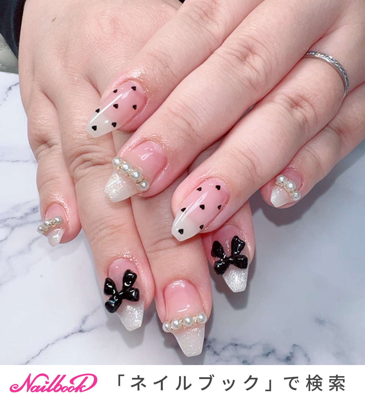 バレンタインネイル2024のネイルデザイン｜ネイルブック