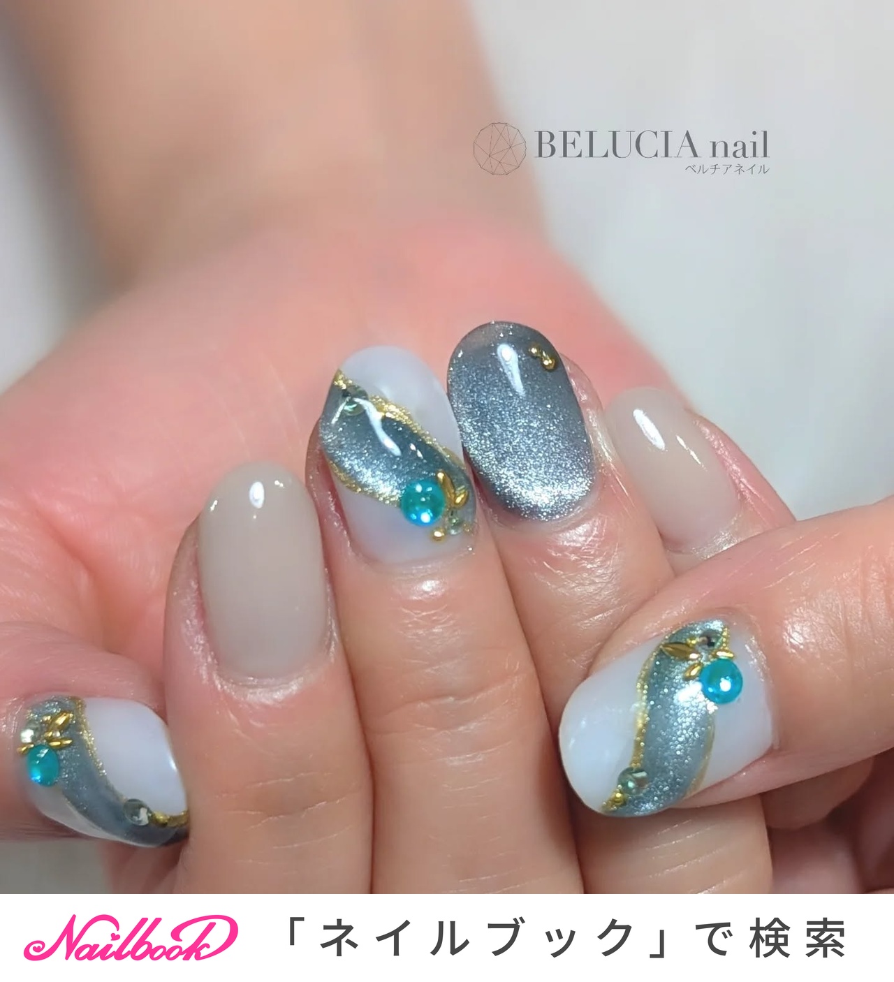 夏/梅雨/マグネット/ジェルネイル - ベルチアネイルのネイルデザイン[No.9479356]｜ネイルブック