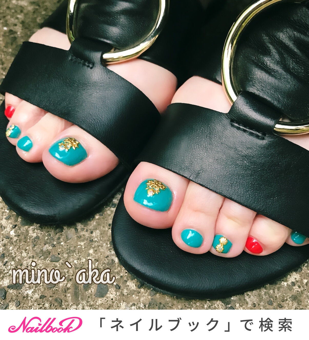 夏/海/デート/女子会/フット - non ミノッアカのネイルデザイン[No.3282216]｜ネイルブック