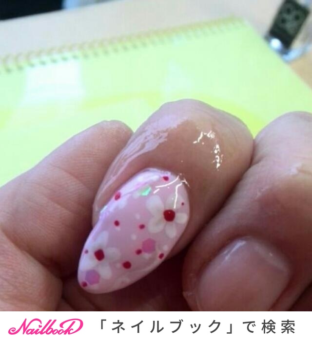 ホログラム/フラワー/ミディアム/ピンク/スカルプチュア - 鈴蘭-Reika-のネイルデザイン[No.1479899]｜ネイルブック