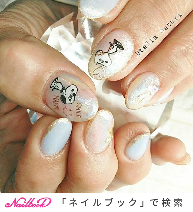 オールシーズン/ハンド/キャラクター/イエロー/水色 - stella naturaのネイルデザイン[No.4237174]｜ネイルブック
